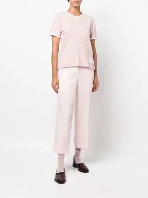 Thom Browne Contrast-trim T-shirt - Pink