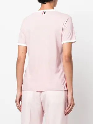 Thom Browne Contrast-trim T-shirt - Pink
