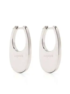 Coperni Medium Swipe Logo Earrings - Silver