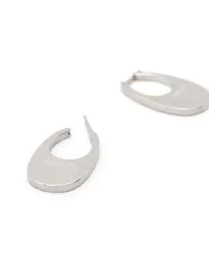 Coperni Medium Swipe Logo Earrings - Silver