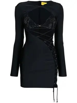Dundas Lace-up Mini Dress