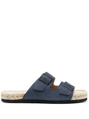 Manebí Buckle-strap Suede Espadrille Sandals - Blue