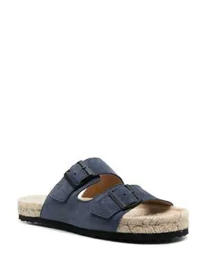 Manebí Buckle-strap Suede Espadrille Sandals - Blue