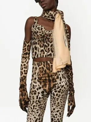 Dolce & Gabbana Kim Leopard-print Cashmere-blend Scarf - Neutrals
