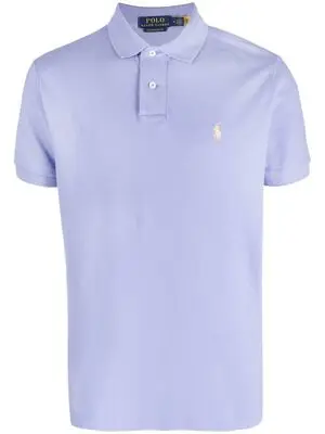 Polo Ralph Lauren Embroidered-logo Short-sleeved Polo Shirt - Blue
