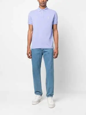 Polo Ralph Lauren Embroidered-logo Short-sleeved Polo Shirt - Blue
