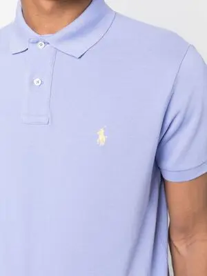 Polo Ralph Lauren Embroidered-logo Short-sleeved Polo Shirt - Blue