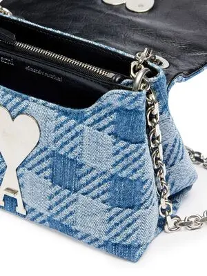 Ami Paris Mini Voulez-Vous Shoulder Bag In Blue - 30% Off