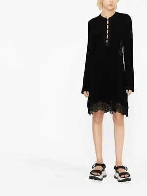Chloé Lace-panel Knitted Mini Dress