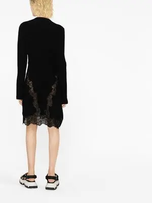 Chloé Lace-panel Knitted Mini Dress