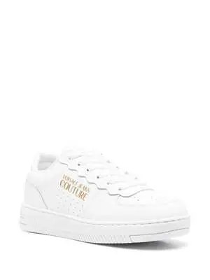 Versace Logo-print Leather Sneakers