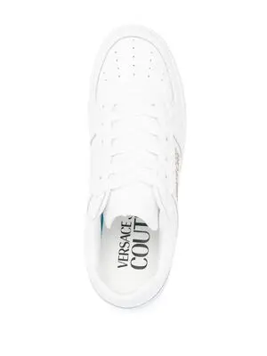 Versace Logo-print Leather Sneakers