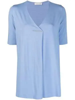 LE TRICOT PERUGIA Stitched-fold T-shirt - Blue