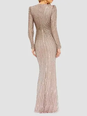 Mac Duggal Embellished Knotted Column Gown