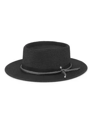 Rag & Bone Somer Straw Fedora Black