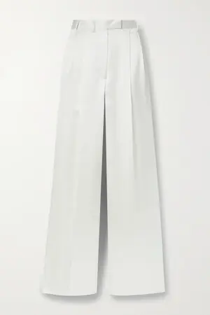 Christopher John Rogers Pleated Satin Wide-leg Trousers