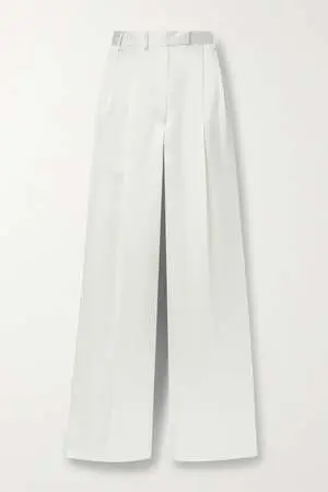Christopher John Rogers Pleated Satin Wide-leg Trousers