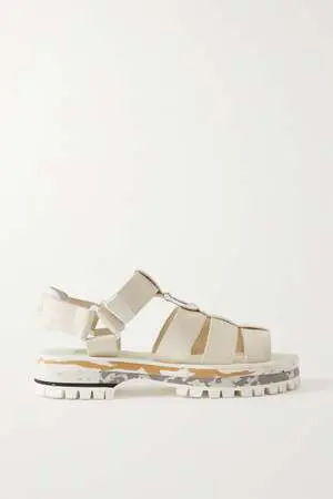 Chloé Net Sustain Nikie Embellished Webbing Flatform Sandals