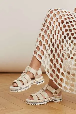 Chloé Net Sustain Nikie Embellished Webbing Flatform Sandals