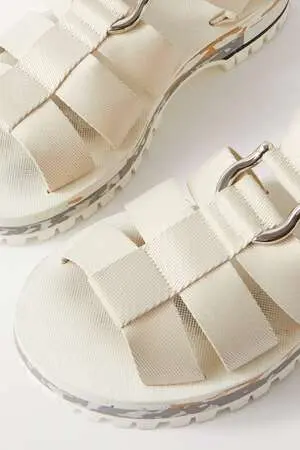 Chloé Net Sustain Nikie Embellished Webbing Flatform Sandals