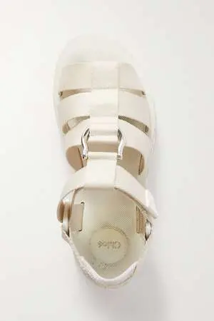 Chloé Net Sustain Nikie Embellished Webbing Flatform Sandals