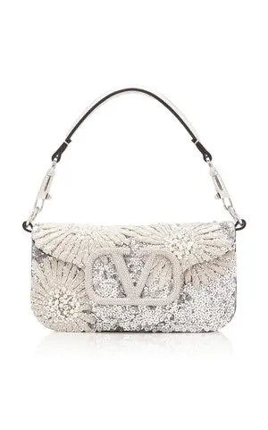 Valentino Garavani Loco Metallic Daisy Small Shoulder Bag