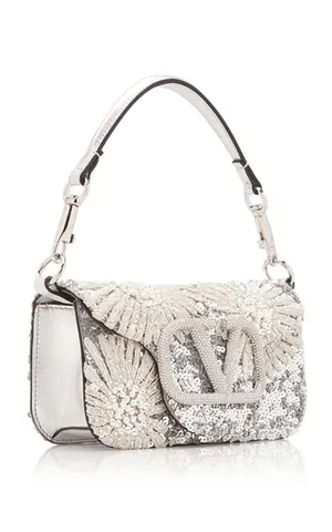 Valentino Garavani Loco Metallic Daisy Small Shoulder Bag
