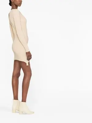 COURREGES Ribbed-knit Zip-up Dress