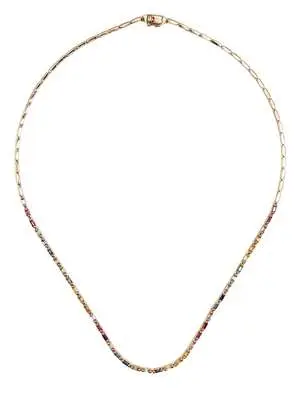 SUZANNE KALAN 18kt Rose Sapphire Tennis Necklace - Gold