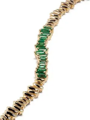 SUZANNE KALAN 18kt Yellow Gold Emerald Bracelet - Green