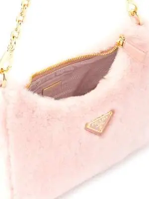 Prada Re-edition Shearling Mini Bag - Pink
