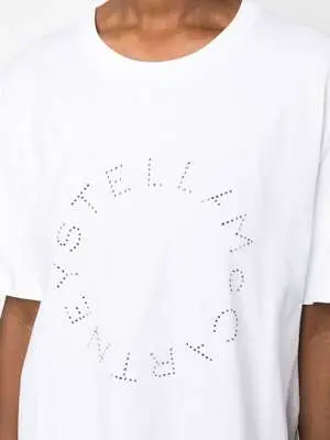 Stella McCartney Rhinestone-logo T-shirt - White