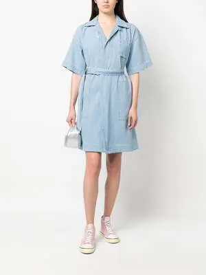 Kenzo Tied-waist Denim Wrap Dress