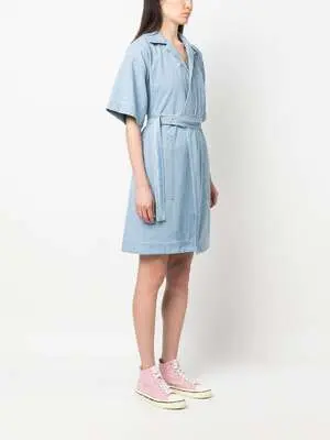 Kenzo Tied-waist Denim Wrap Dress
