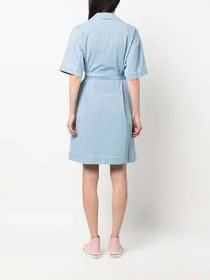 Kenzo Tied-waist Denim Wrap Dress