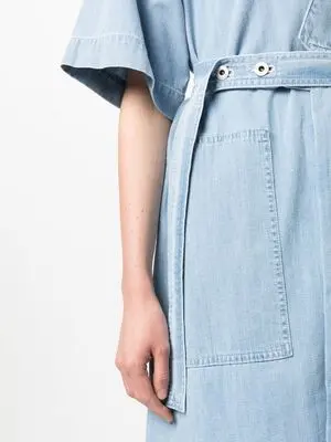 Kenzo Tied-waist Denim Wrap Dress
