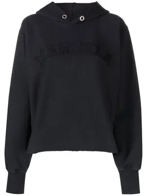 MAISON MARGIELA Logo-embroidered Hoodie - Grey
