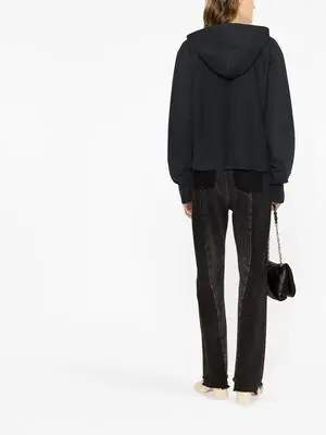 MAISON MARGIELA Logo-embroidered Hoodie - Grey