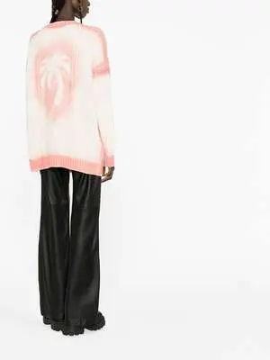 Palm Angels Logo-print Cardigan - White