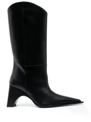 Coperni Bridge Cowboy Leather Boots - Black