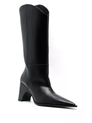 Coperni Bridge Cowboy Leather Boots - Black