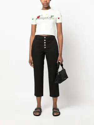 DONDUP Cropped Chino Trousers - Black