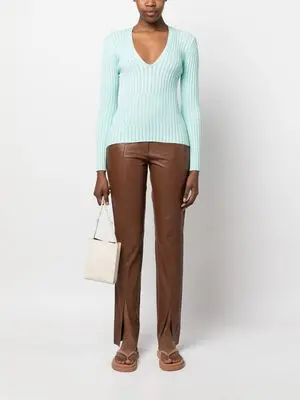AERON Ribbed V-neck Top