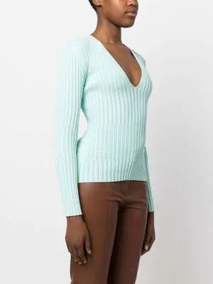 AERON Ribbed V-neck Top