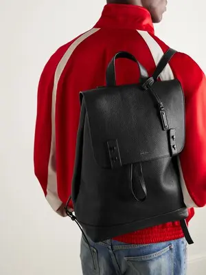 Saint Laurent Full-grain Leather Backpack