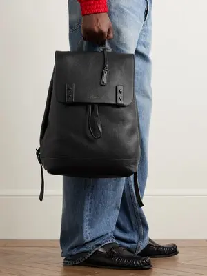 Saint Laurent Full-grain Leather Backpack