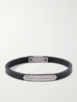 Saint Laurent Leather Bracelet - Black