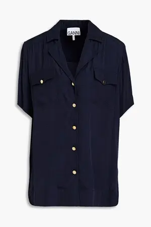 GANNI Jacquard Shirt - Navy