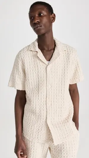 Oas Cuba Waffle Shirt - Ecru
