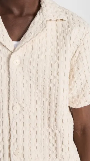 Oas Cuba Waffle Shirt - Ecru